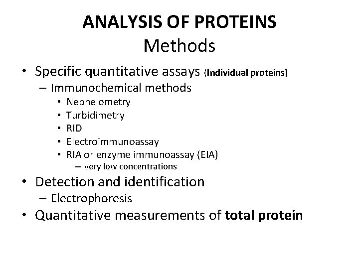 Total Protein Measurement methods Human proteins More than