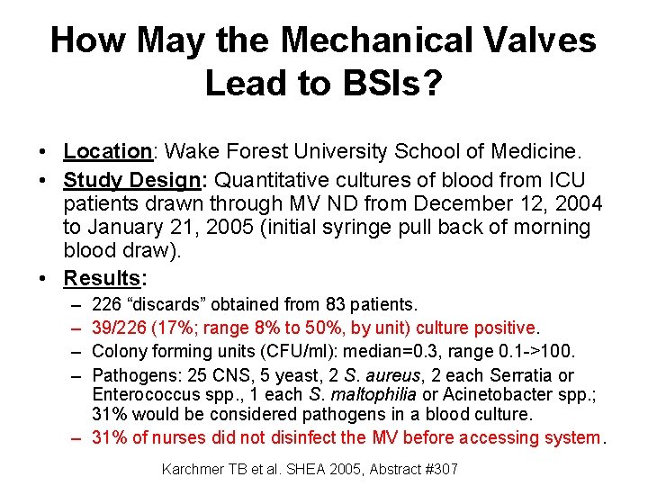 Impact of Primary BSI Pathophysiology of Catheter Related