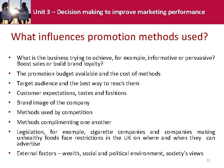 Unit 3 Decision making to improve marketing performance
