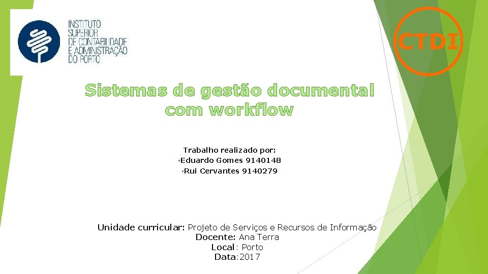 Sistemas de gesto documental com workflow Trabalho realizado