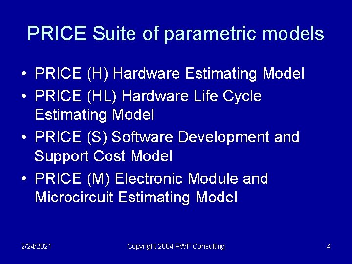 Why should I use parametric estimating Presented by