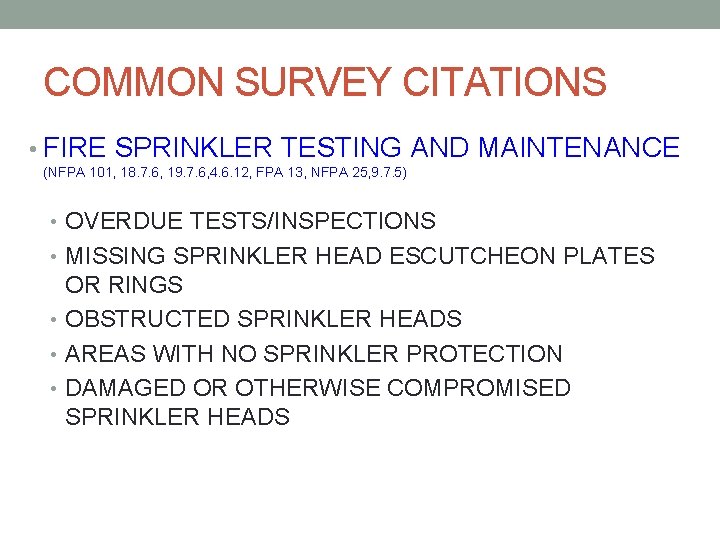 COMMON DOH SURVEY CITATIONS UPDATE RANDY BENSON WHS