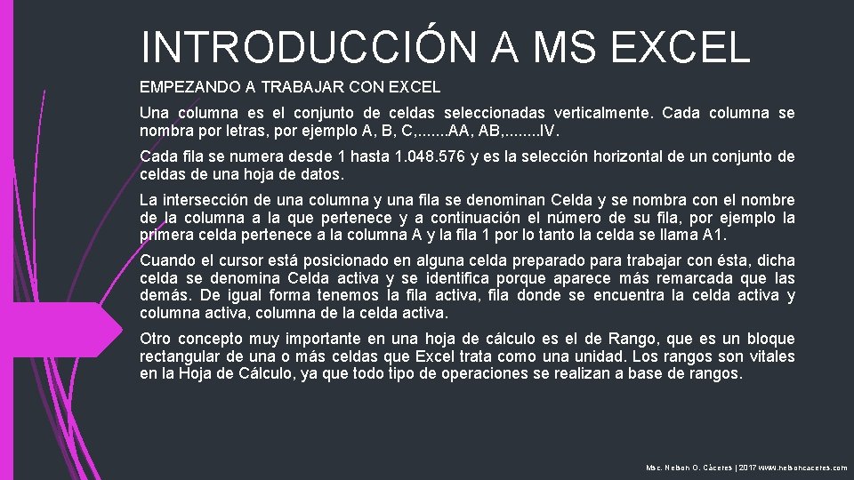 INTRODUCCIN A MS EXCEL Conociendo esta potente herramienta