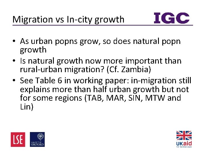 Urbanization in Tanzania Phase 1 Data assembly and