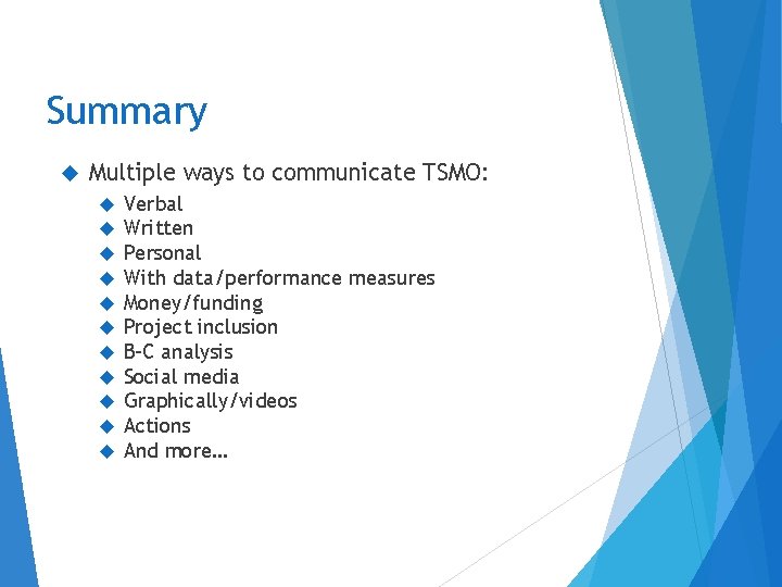 Module 11 Communicating the Value of TSMO Regional