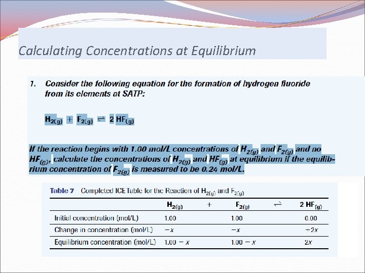 Chemical Systems in Equilibrium Chapter 7 What is