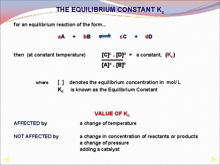 Chemical Systems in Equilibrium Chapter 7 What is
