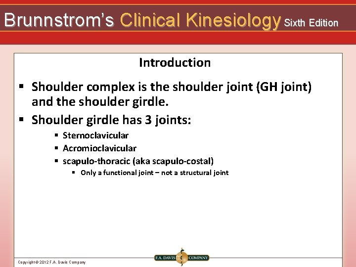 Brunnstroms Clinical Kinesiology Sixth Edition CHAPTER 5 Shoulder