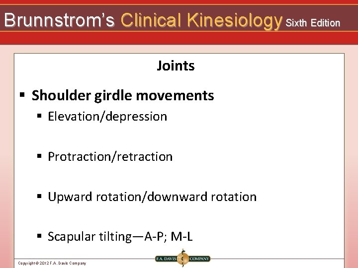 Brunnstroms Clinical Kinesiology Sixth Edition CHAPTER 5 Shoulder