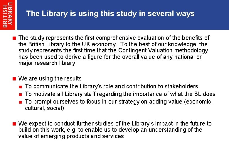 Measuring the Economic Impact of the British Library