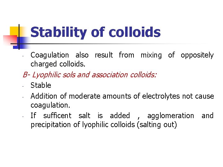Electric Properties Of Colloids n n Particles dispersed