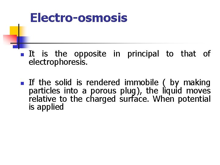 Electric Properties Of Colloids n n Particles dispersed