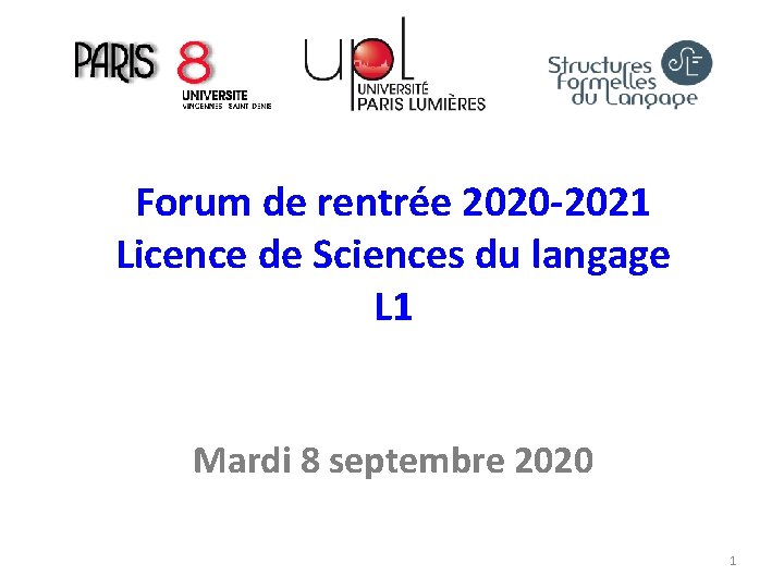 Forum de rentre 2020 2021 Licence de Sciences
