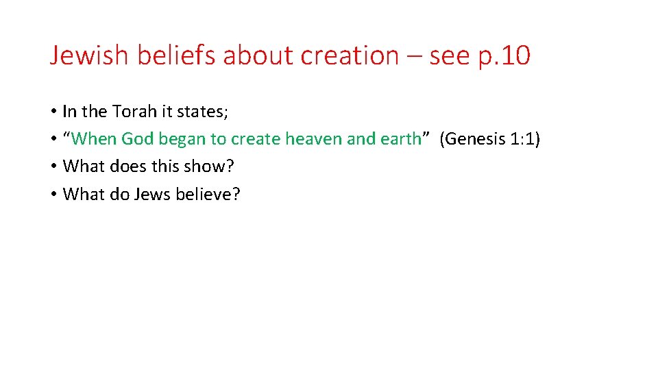 Lesson 4 The Nature of God as Creator