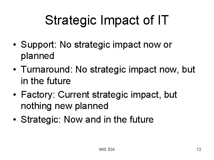 Chapter 1 Creating Business Advantage with IT MIS