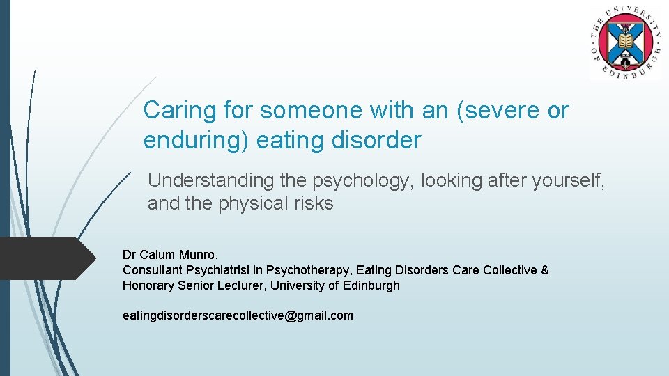 Caring for someone with an severe or enduring