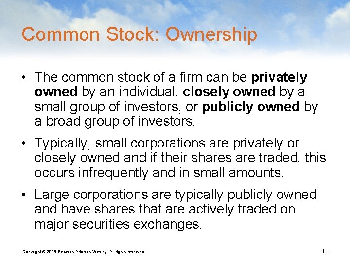 Chapter 7 Stock Valuation Learning Goals 1 Differentiate