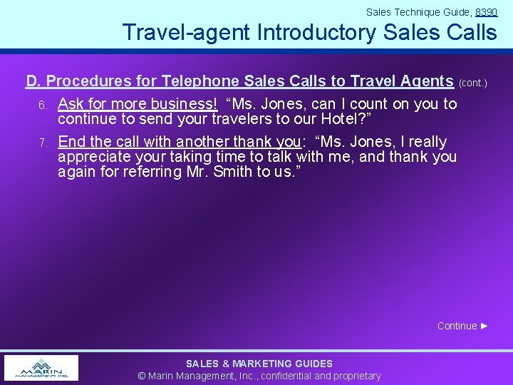 Sales Technique Guide 8390 Travelagent Introductory Sales Calls