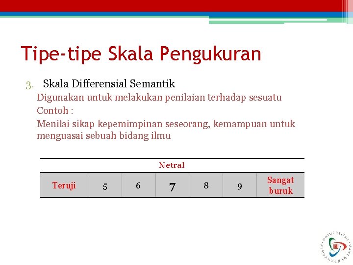 Statistika dan Probabilitas Pertemuan 4 Skala Pengukuran Senin