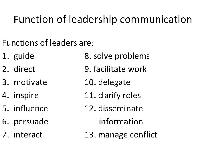 Leadership Communication Part 2 Functions of leadership communication