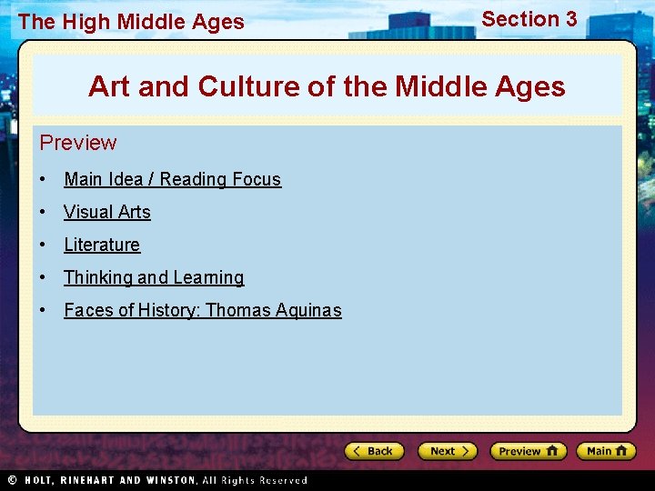 The High Middle Ages Section 3 Art and