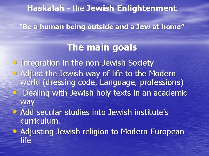 The state of the Jews in the 1800s