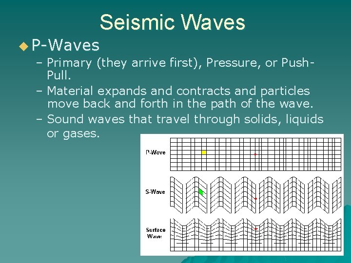 The Earths Crust Earthquakes u Any vibrating shaking