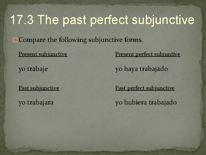 17 3 The past perfect subjunctive ANTE TODO