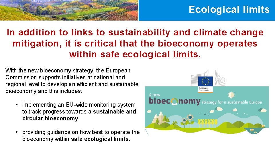 Agriculture and the Bioeconomy Name of presenter Outline