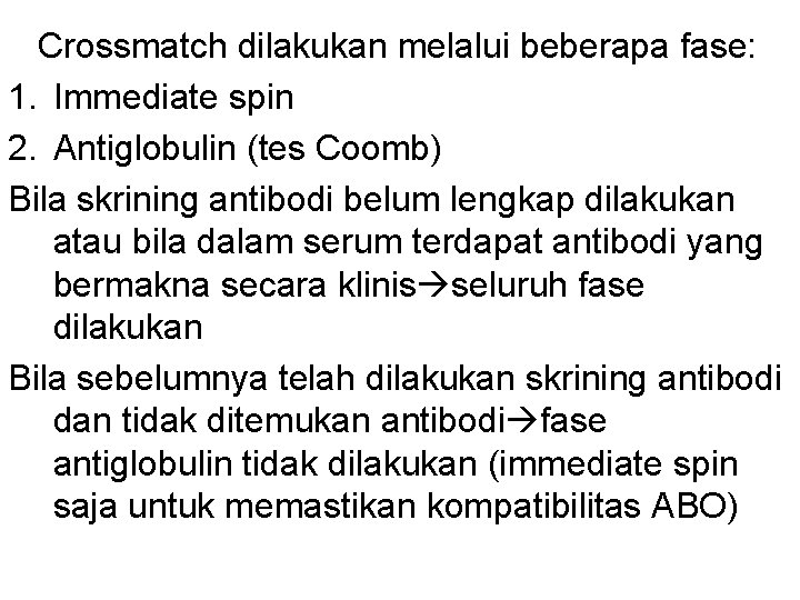 Pemeriksaan Laboratorium Sebelum Transfusi Darah dan Pada Reaksi