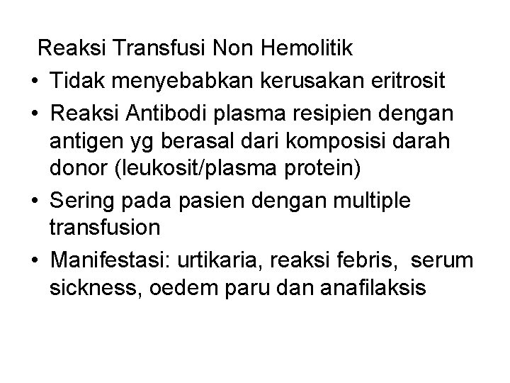 Pemeriksaan Laboratorium Sebelum Transfusi Darah dan Pada Reaksi