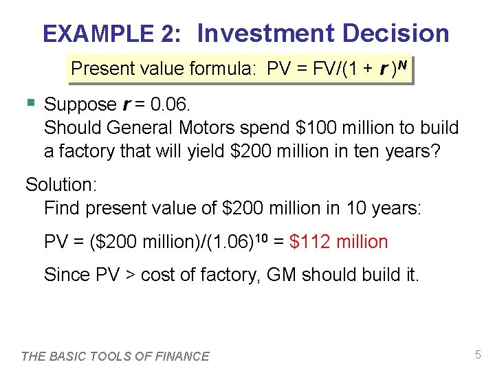Finance Ch 27 THE BASIC TOOLS OF FINANCE