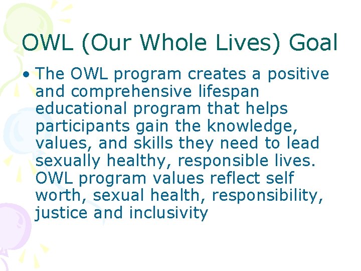 Overview of the Goals Values Outcomes Beacon House