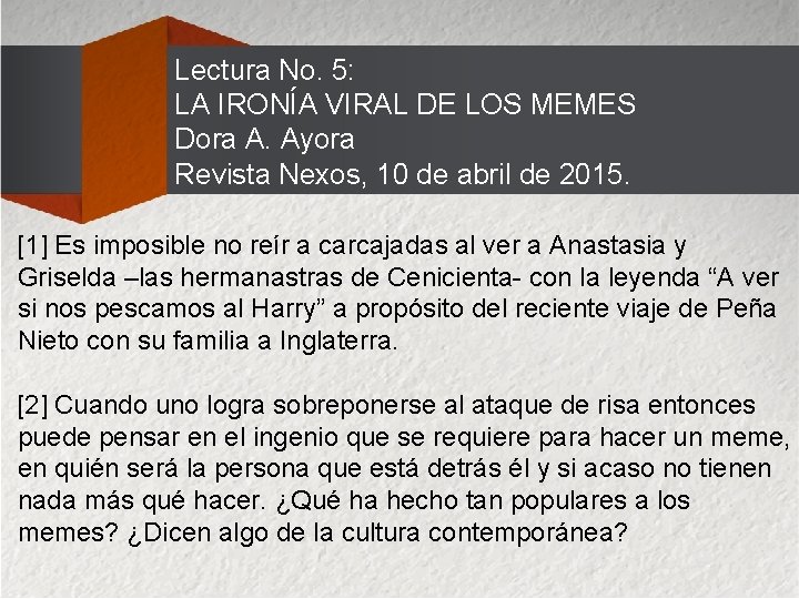 Procesos y niveles de complejidad Tareas cognitivas son