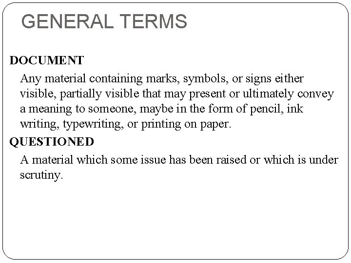 QUESTIONED DOCUMENT EXAMINATION BY DR MILLER F PECKLEY