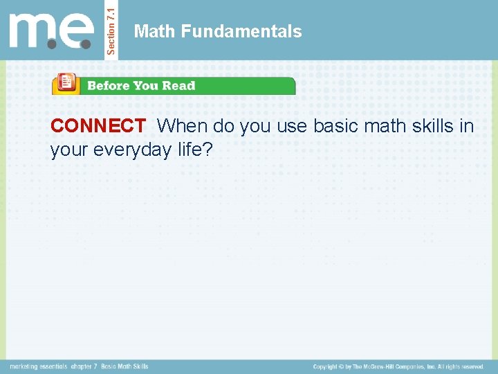 Chapter 7 basic math skills Section 7 1