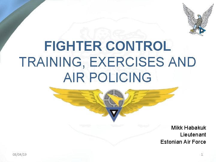 FIGHTER CONTROL TRAINING EXERCISES AND AIR POLICING Mikk