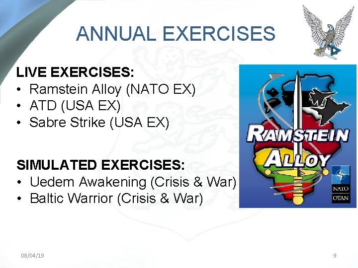 FIGHTER CONTROL TRAINING EXERCISES AND AIR POLICING Mikk