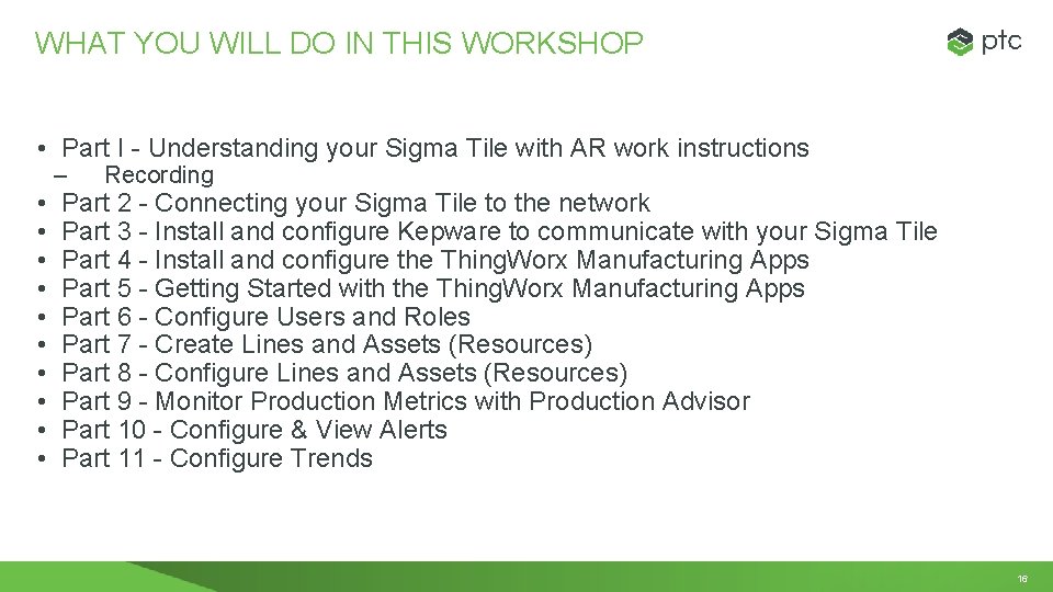 MANUFACTURING APPS TIPS TRICKS SESSION 3 PTC SIGMA