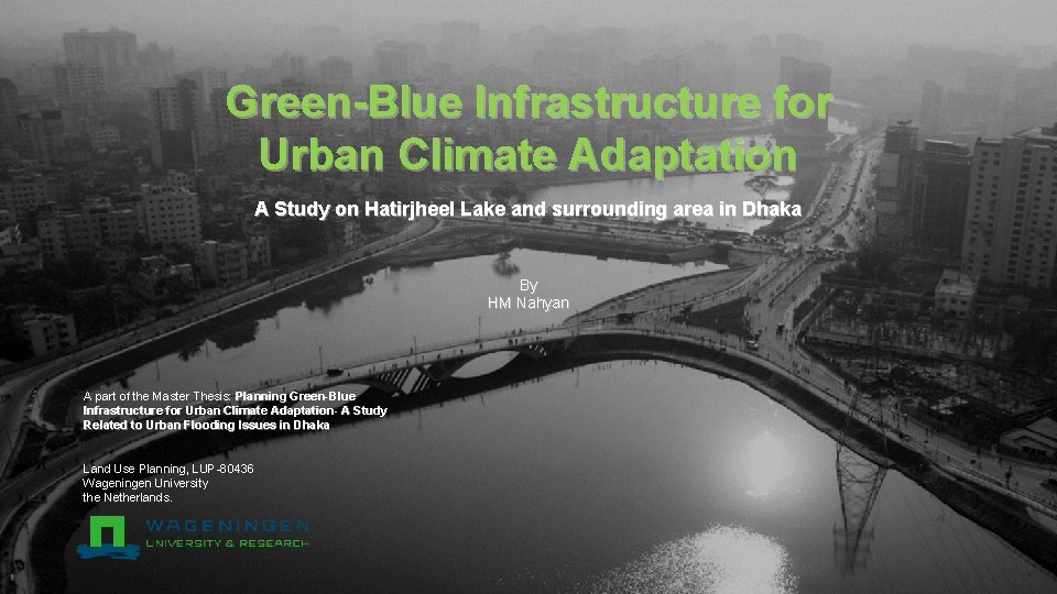 GreenBlue Infrastructure for Urban Climate Adaptation A Study