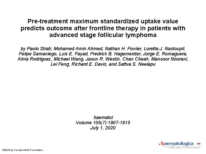 Pretreatment maximum standardized uptake value predicts outcome after