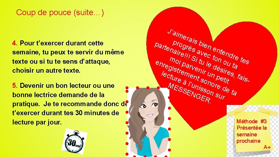 Coup de Pouce La lecture lunisson Bonjour toi