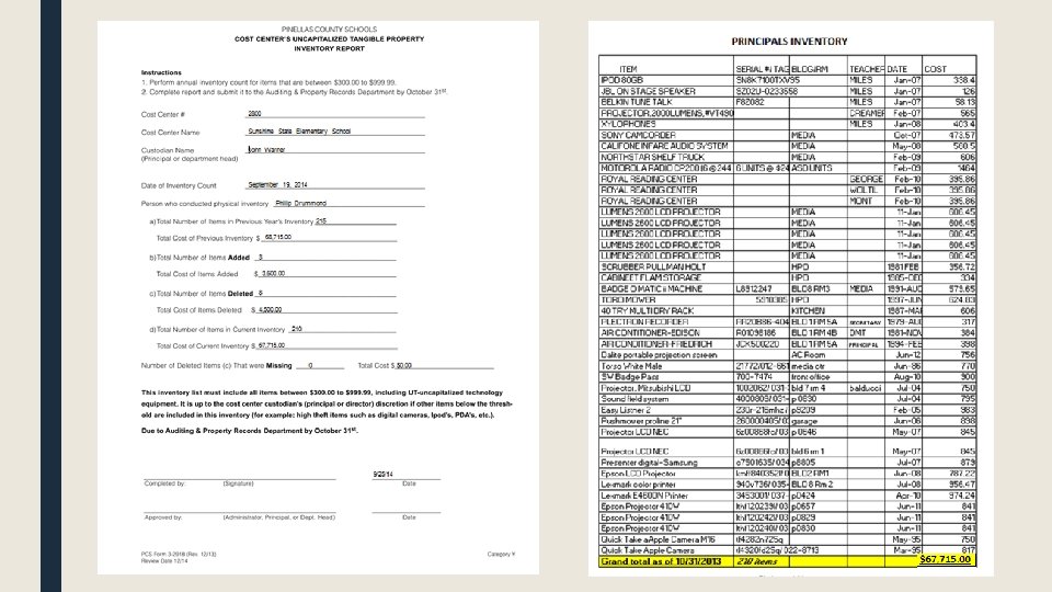 ASSET TRACKING AND INVENTORY MANAGEMENT PINELLAS COUNTY SCHOOLS