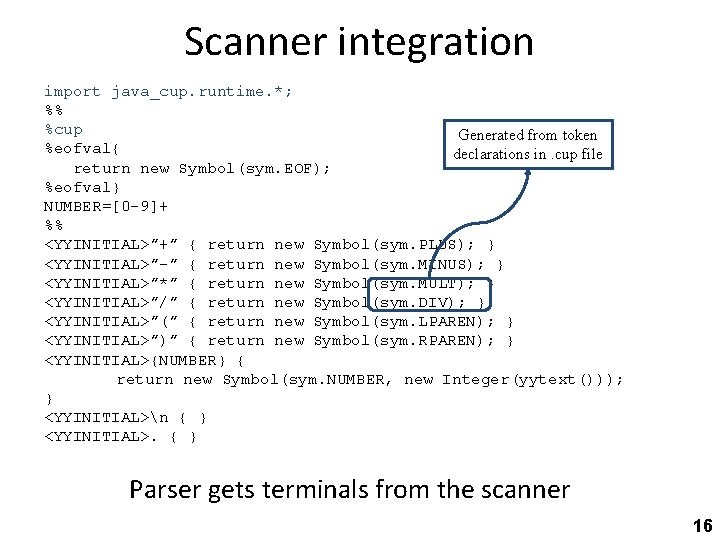 Automated Parser Generation via CUP 1 Highlevel structure