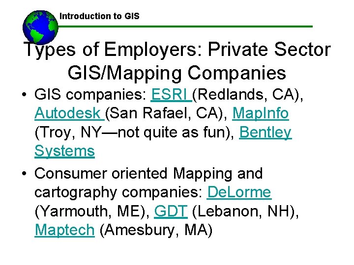 Introduction to GIS A Brief Guide to GIS