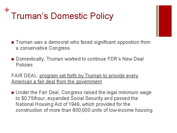 United States Since 1945 Unit One 1950 s