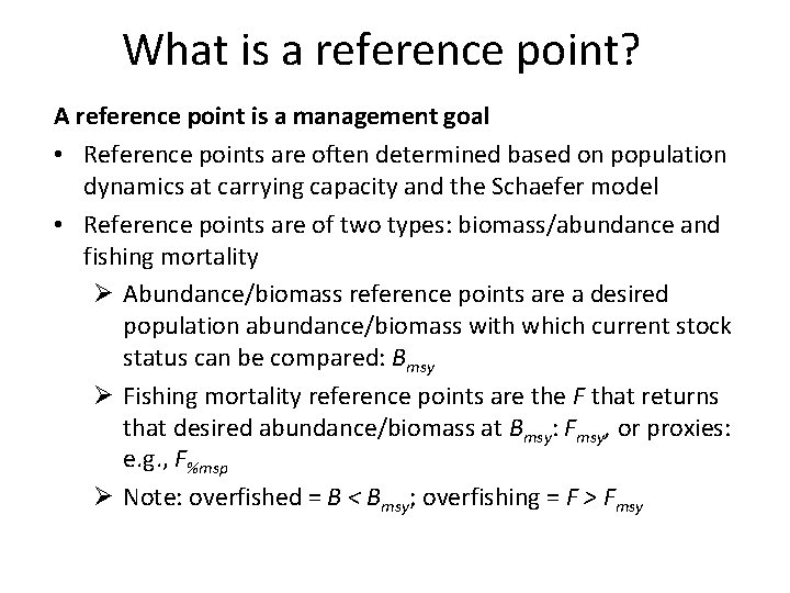 Reference Points and the Sustainable Management of Diseased