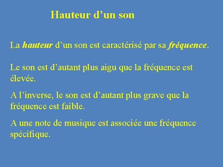 Chapitre 3 suite Acoustique musicale Puissance et intensit