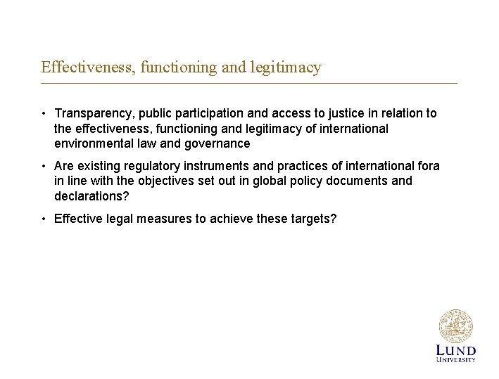 Transparency public participation and access to justice in