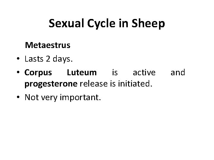 Sexual Cycle in Sheep Age of puberty is